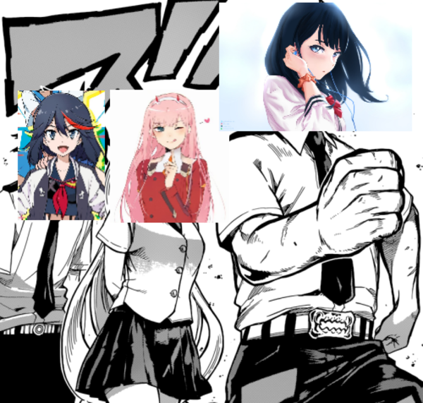 The big three Trigger Studios waifus | The Big Three | Know Your Meme