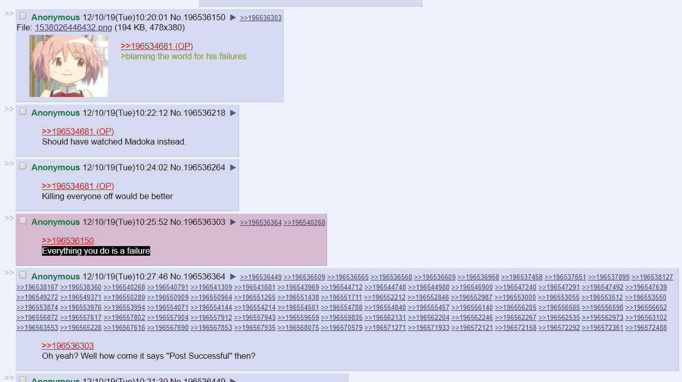 In 4chan, at least there's one thing you will be successful at ...