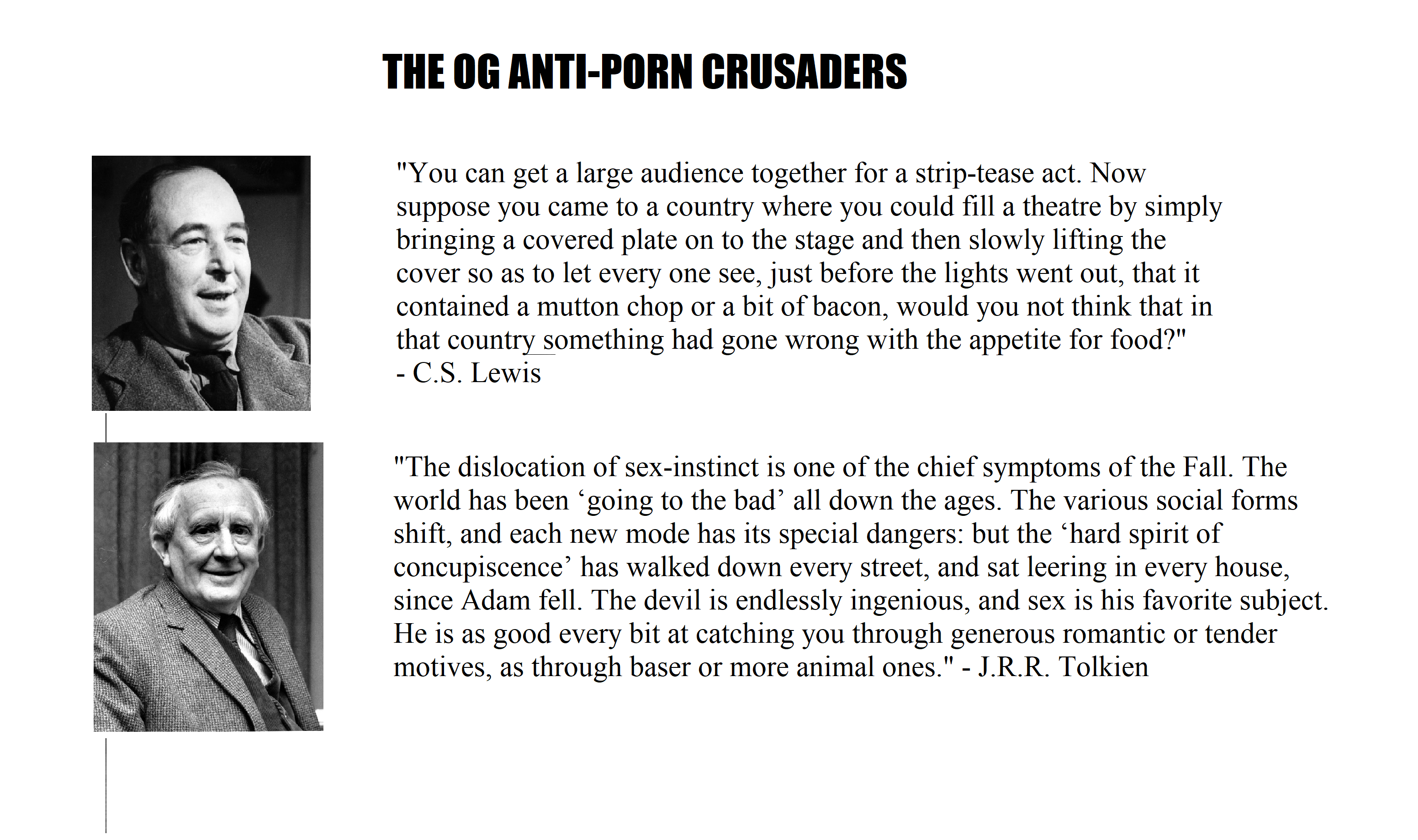The OG Anti-Porn Crusaders: Lewis and Tolkien | Gab's Anti-Porn Memes ...