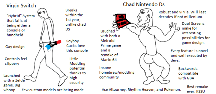 The Nintendo Virgin Switch v. The Nintendo CHADs (or Ds Lite, 3Ds, and ...