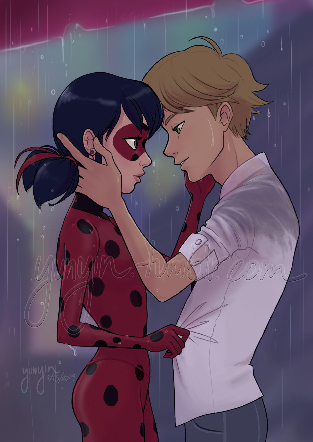 Ladrien In The Rain Miraculous Ladybug Know Your Meme