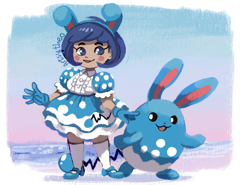 An Azumarill gijinka! | Gijinka / Moe Anthropomorphism | Know Your Meme