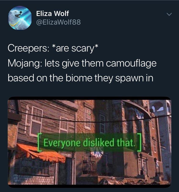When Mojang makes creepers even worse | /r/MinecraftMemes | Minecraft ...