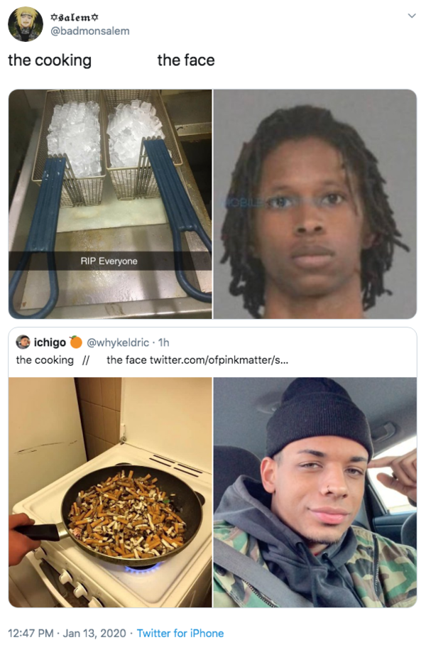 Ice in fryer | The Cooking. The Face. | Know Your Meme