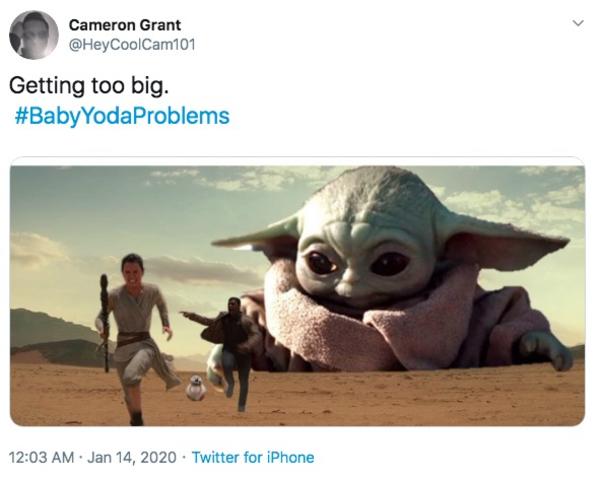 he too big | #BabyYodaProblems | Know Your Meme