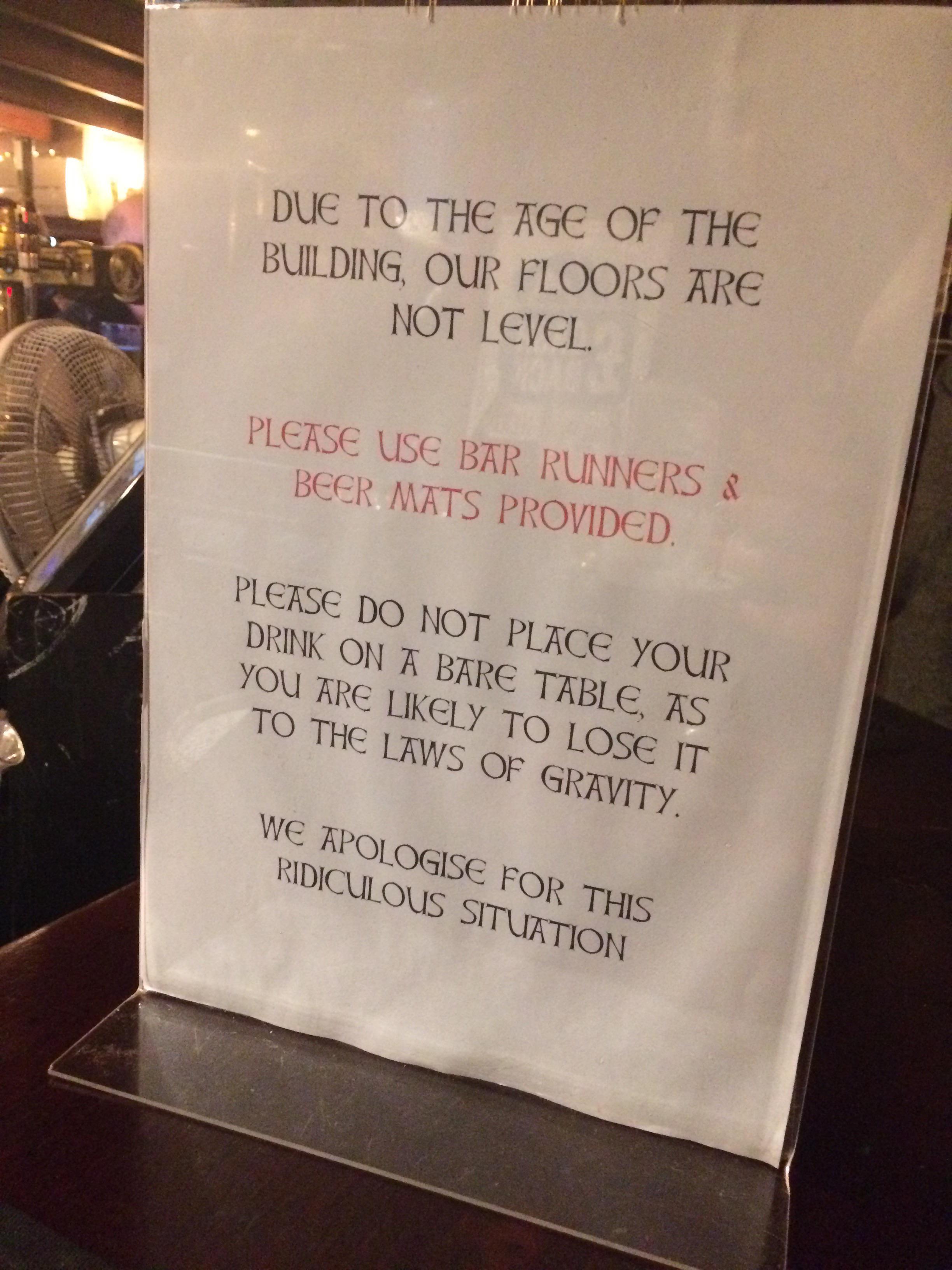 This sign in a pub | /r/mildlyinteresting | Mildly Interesting | Know ...