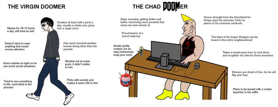 The virgin Doomer vs. The Chad DOOMer by DDay_Dude | Virgin vs. Chad ...
