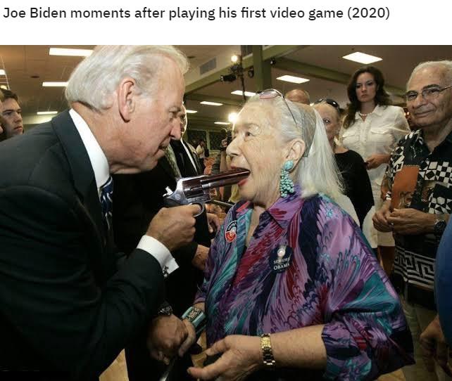 Joe Biden moments after playing his first video game (2020) | Joe Biden ...