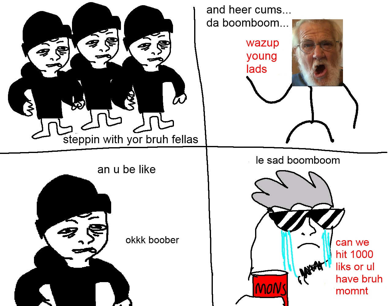 Doomer trio | Oomer Wojaks | Know Your Meme