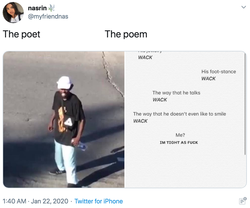 Wack | The Poet / The Poem | Know Your Meme