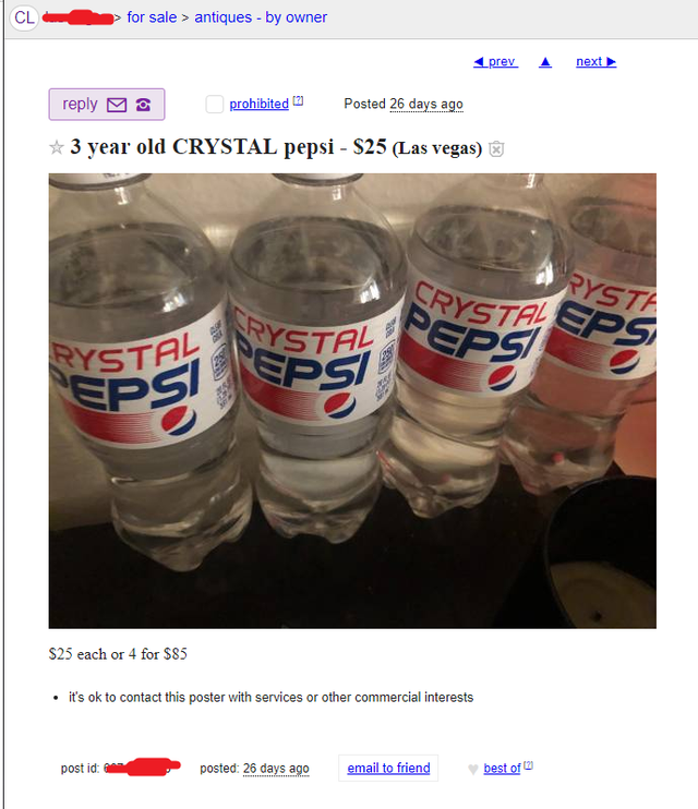 /r/crackheadcraigslist crystal pepsi | Craigslist | Know Your Meme
