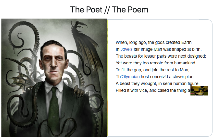 From one of his lesser known works. | The Poet / The Poem | Know Your Meme