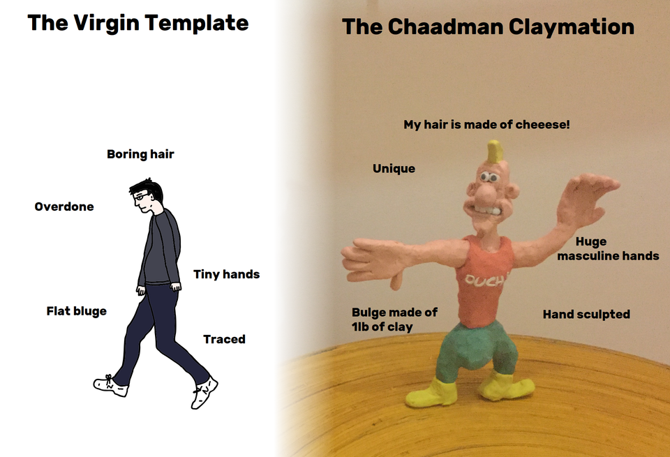 Virgin Template V CHAD CLAYMATION Virgin Vs Chad Know Your Meme