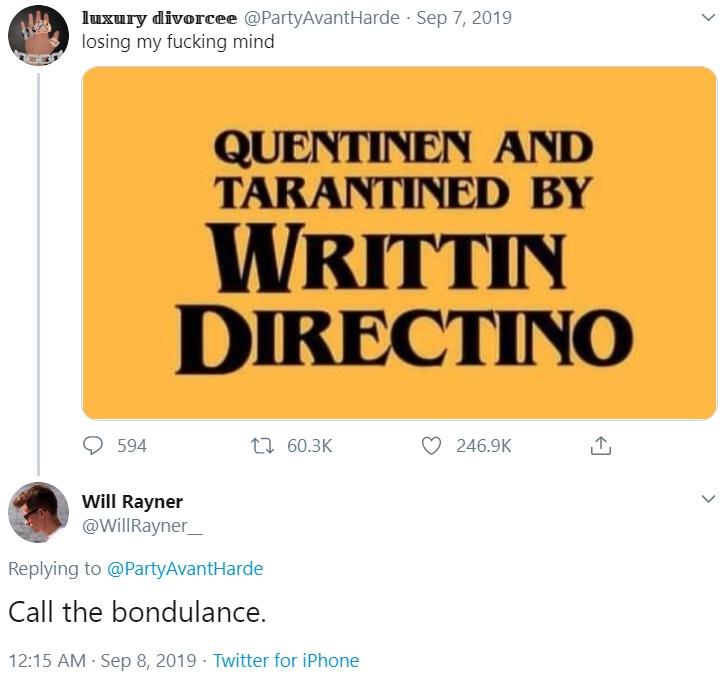 @WillRayner__'s Tweet | Call a Bondulance | Know Your Meme