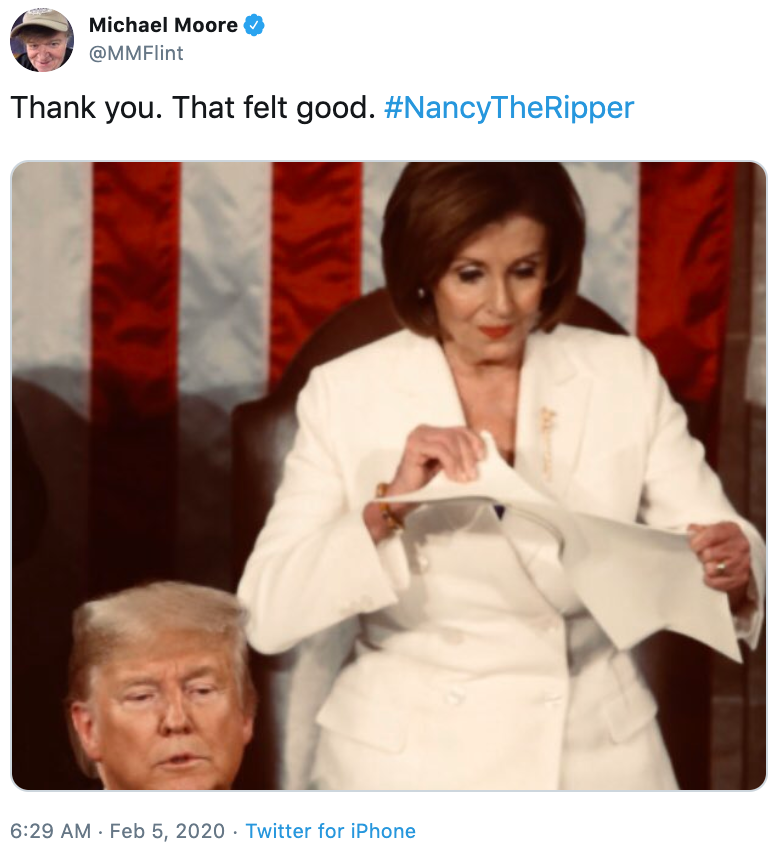 Michael Moore | Nancy Pelosi Ripping Paper | Know Your Meme