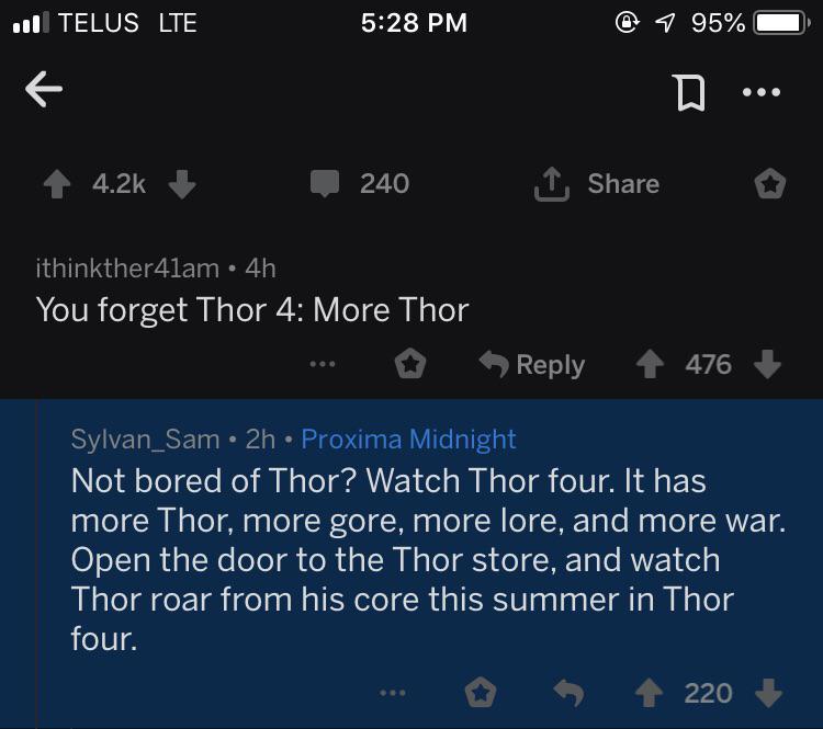 /r/blessedcomments thor 4 | Thor | Know Your Meme