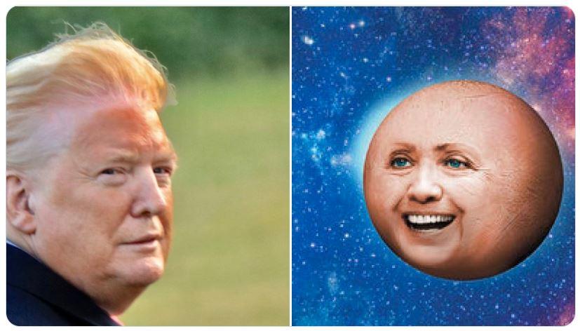 Donald Trump and Hillary Clinton Moon photoshop | Donald Trump's Tan ...