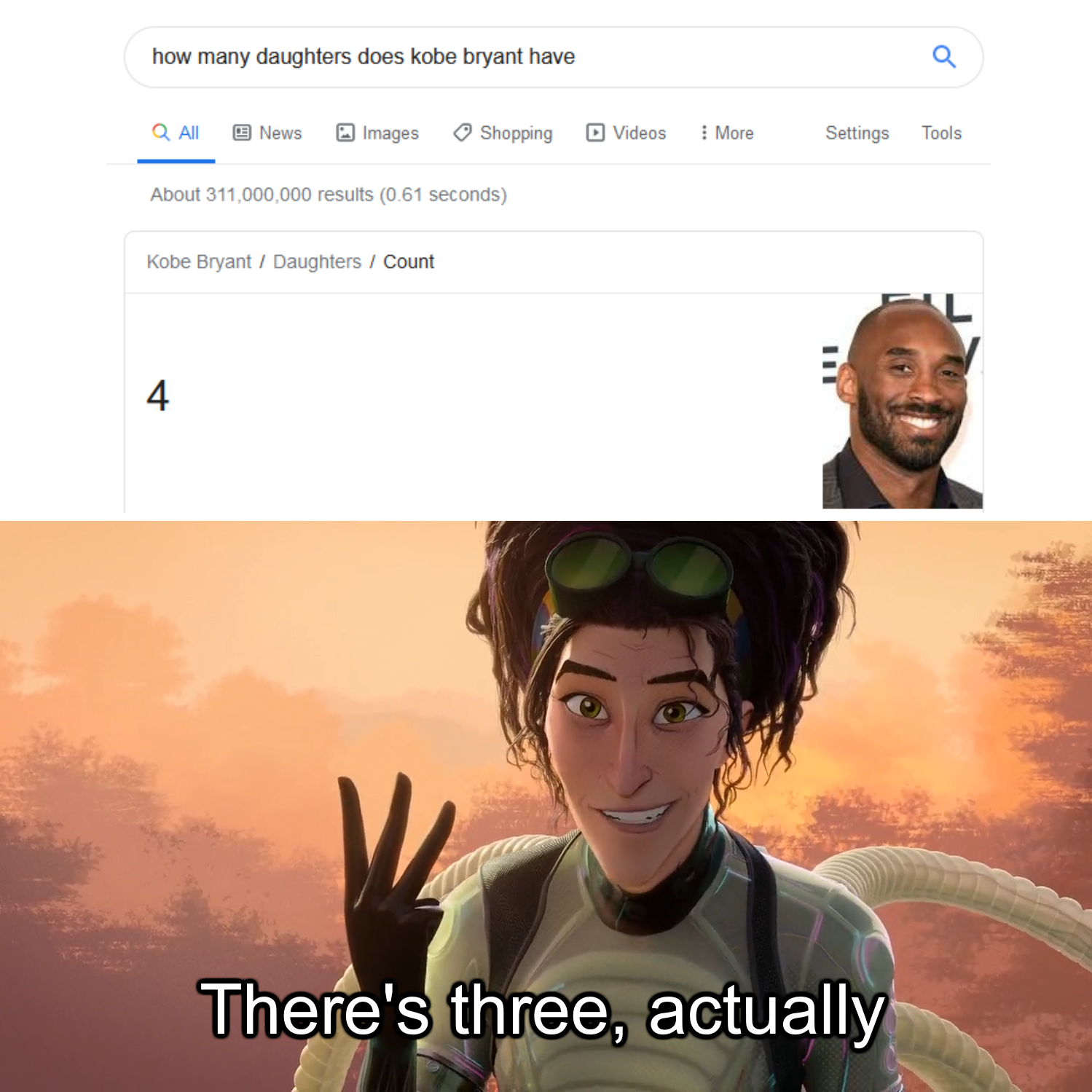 There's Three Actually Kobe | There's Three Actually | Know Your Meme