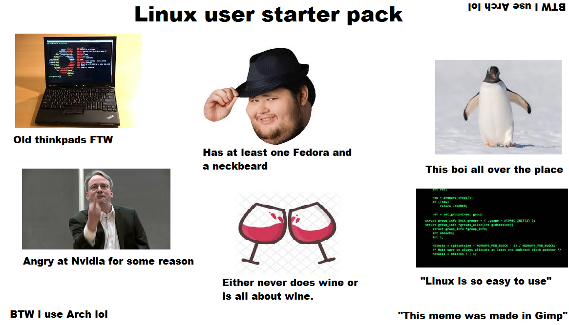 Linux user starter pack | /r/starterpacks | Starter Packs | Know Your Meme