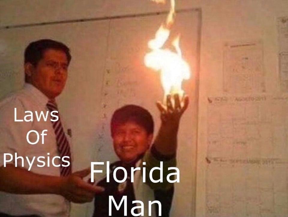 Kid Holding Fire Florida Man | Kid Holding Fire | Know Your Meme