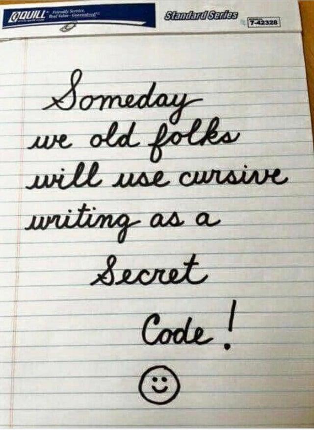 /r/forwardsfromgrandma cursive | Baby Boomers | Know Your Meme