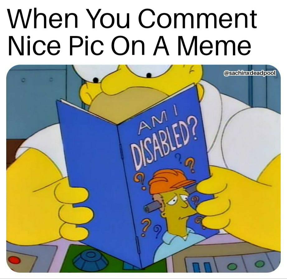 Nice meme | Am I Disabled? | Know Your Meme