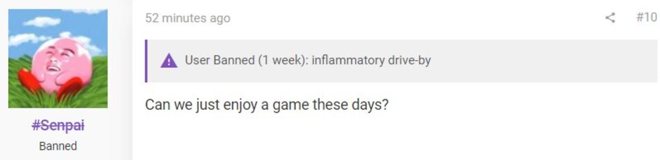 Banned for asking to enjoy a game these days | ResetEra | Know Your Meme