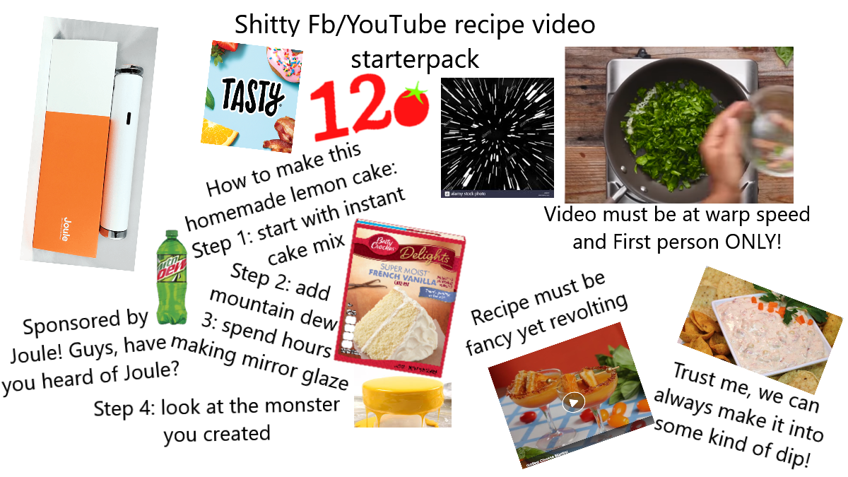 Shitty Fb/Youtube recipe video starterpack | /r/starterpacks | Starter ...
