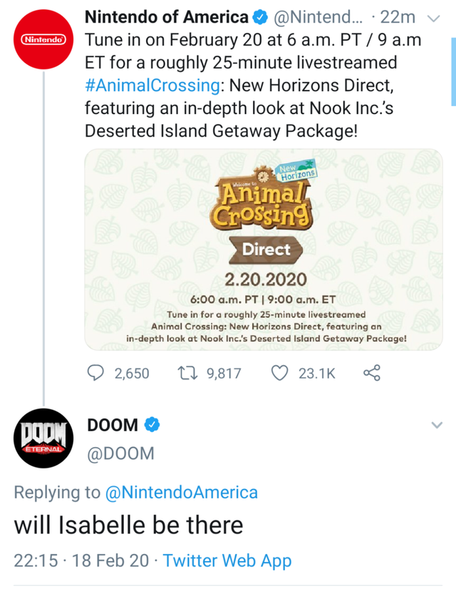 will Isabelle be there | Doomguy and Isabelle | Know Your Meme