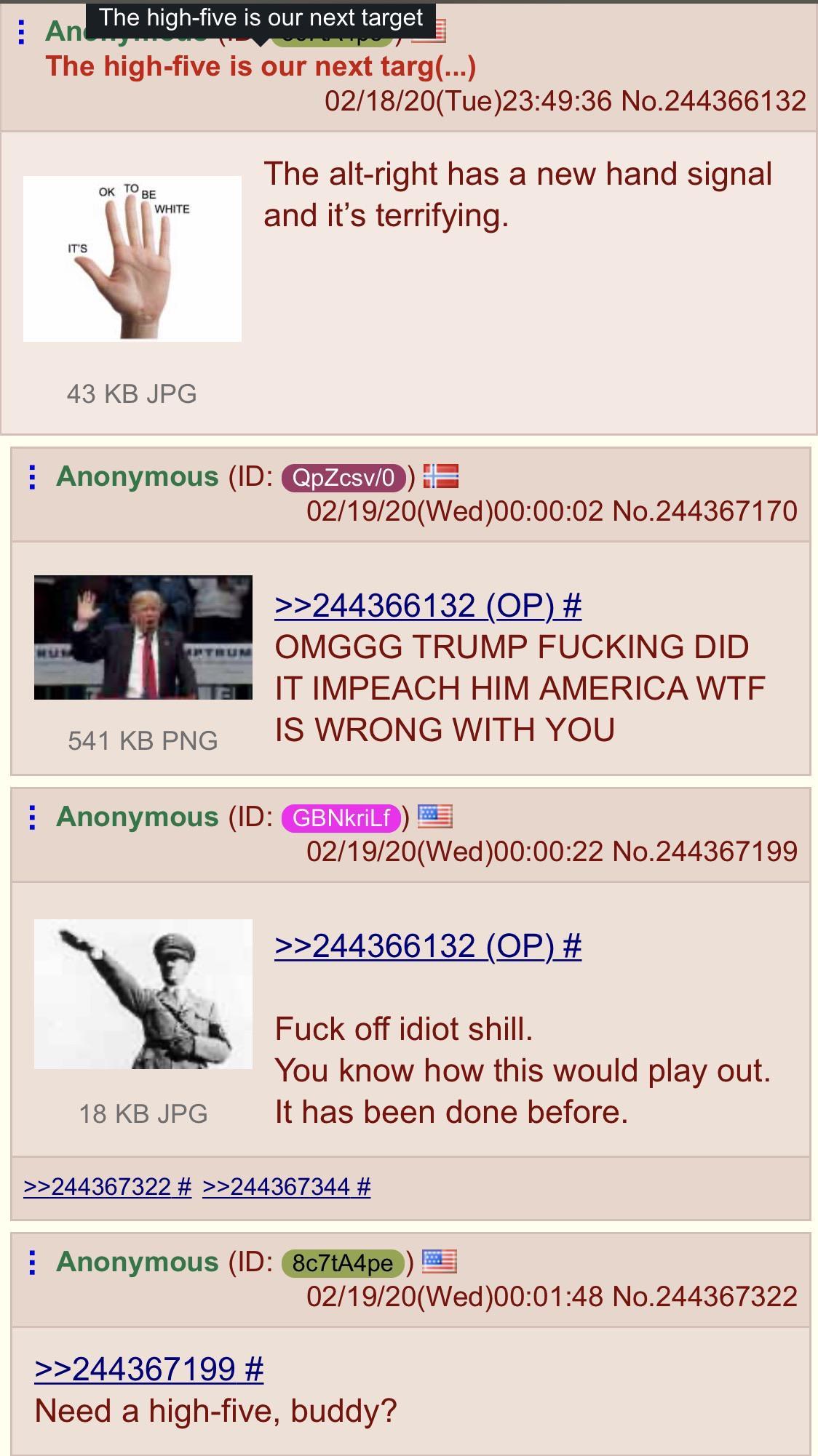 Anon wants a high-five. | /r/4chan | 4chan | Know Your Meme