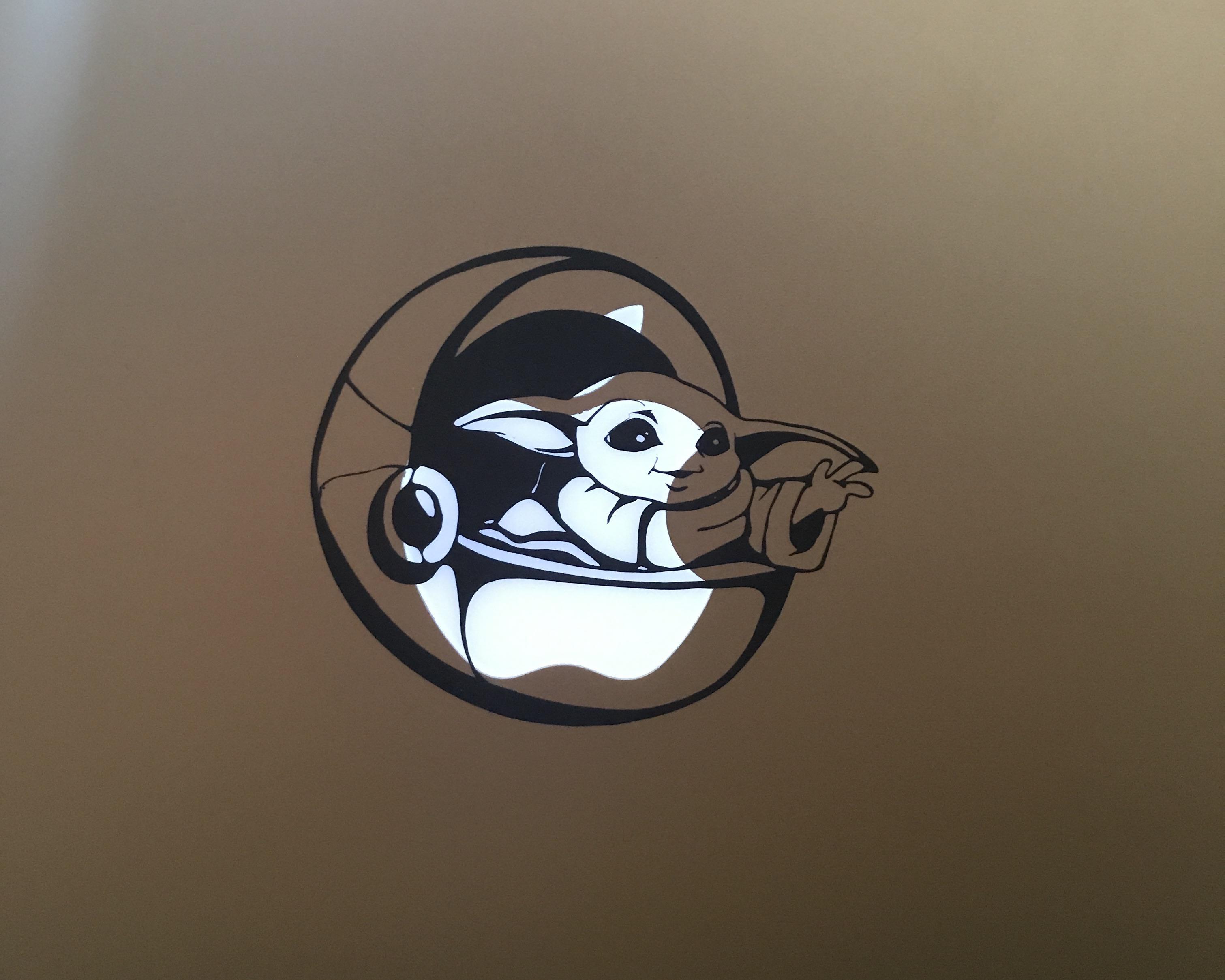 Baby Yoda laptop decal made by a coworker! | /r/BabyYoda | Baby Yoda ...