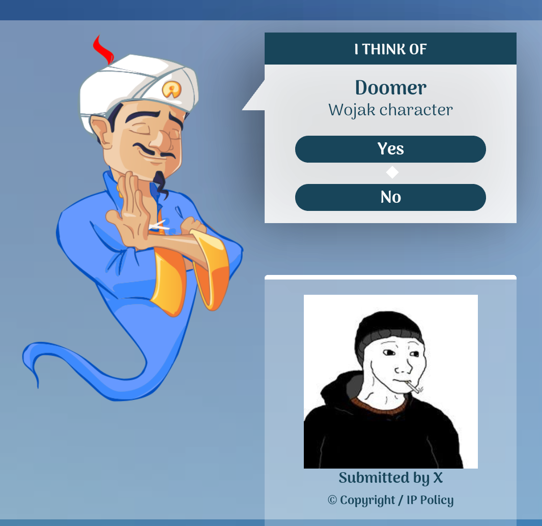 He needed 45 questions but he guessed it | /r/Doomers | Doomer | Know ...