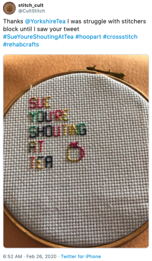 Stitching | Sue You Are Shouting At Tea | Know Your Meme