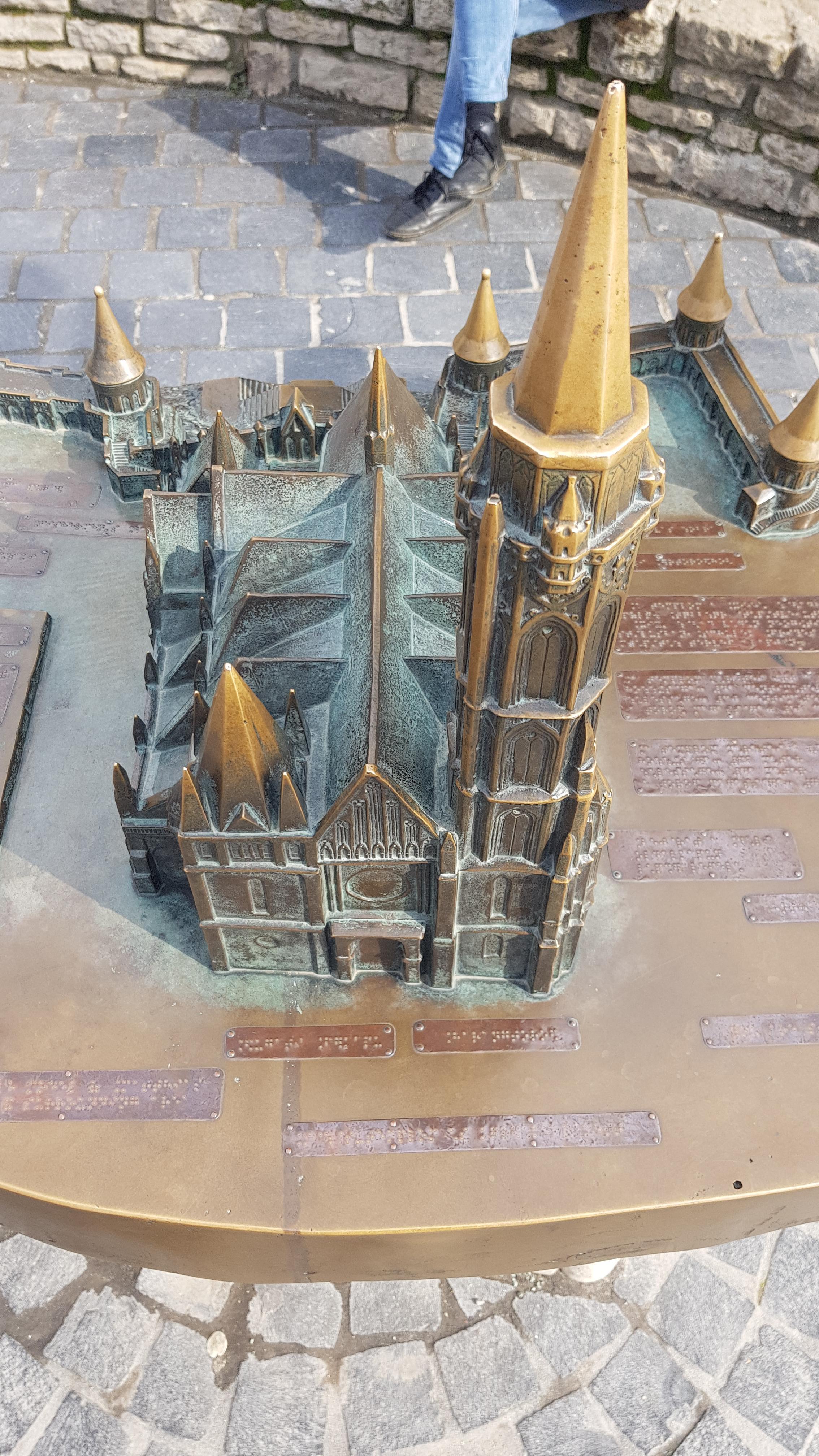 This scale model of a building in Budapest, Hungary, is made ...