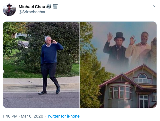 Happy gilmore | Bernie Sanders Looking Up on the Phone | Know Your Meme