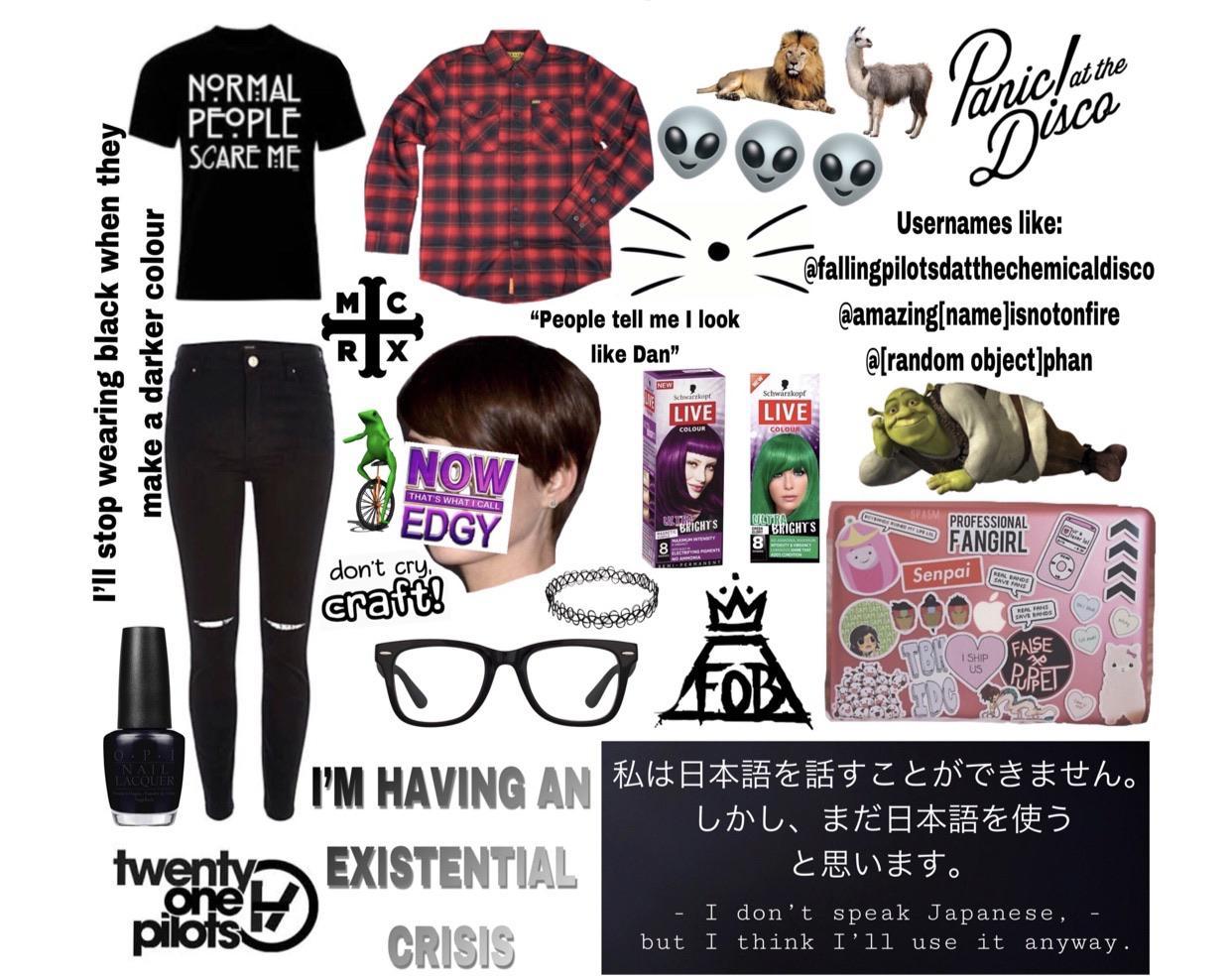 “Edgy 15-Year-old” starter pack (bonus points if they like Dan and Phil ...