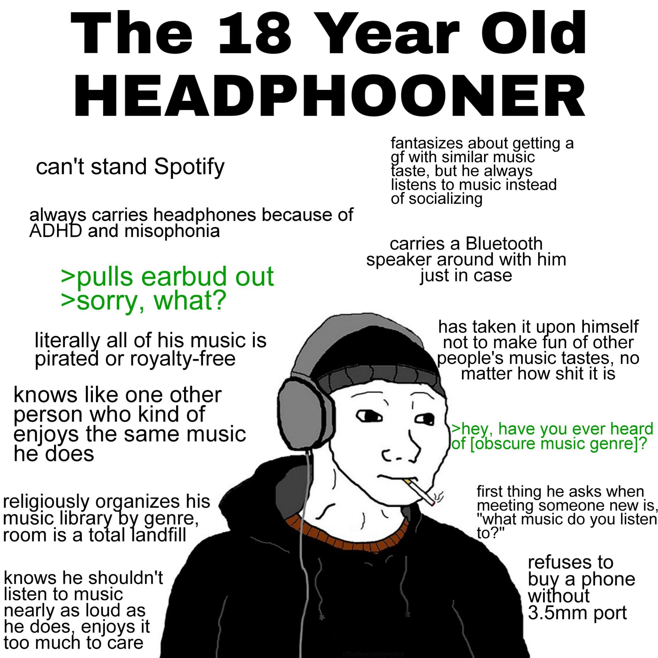 The 18 year old headphoomer | Oomer Wojaks | Know Your Meme
