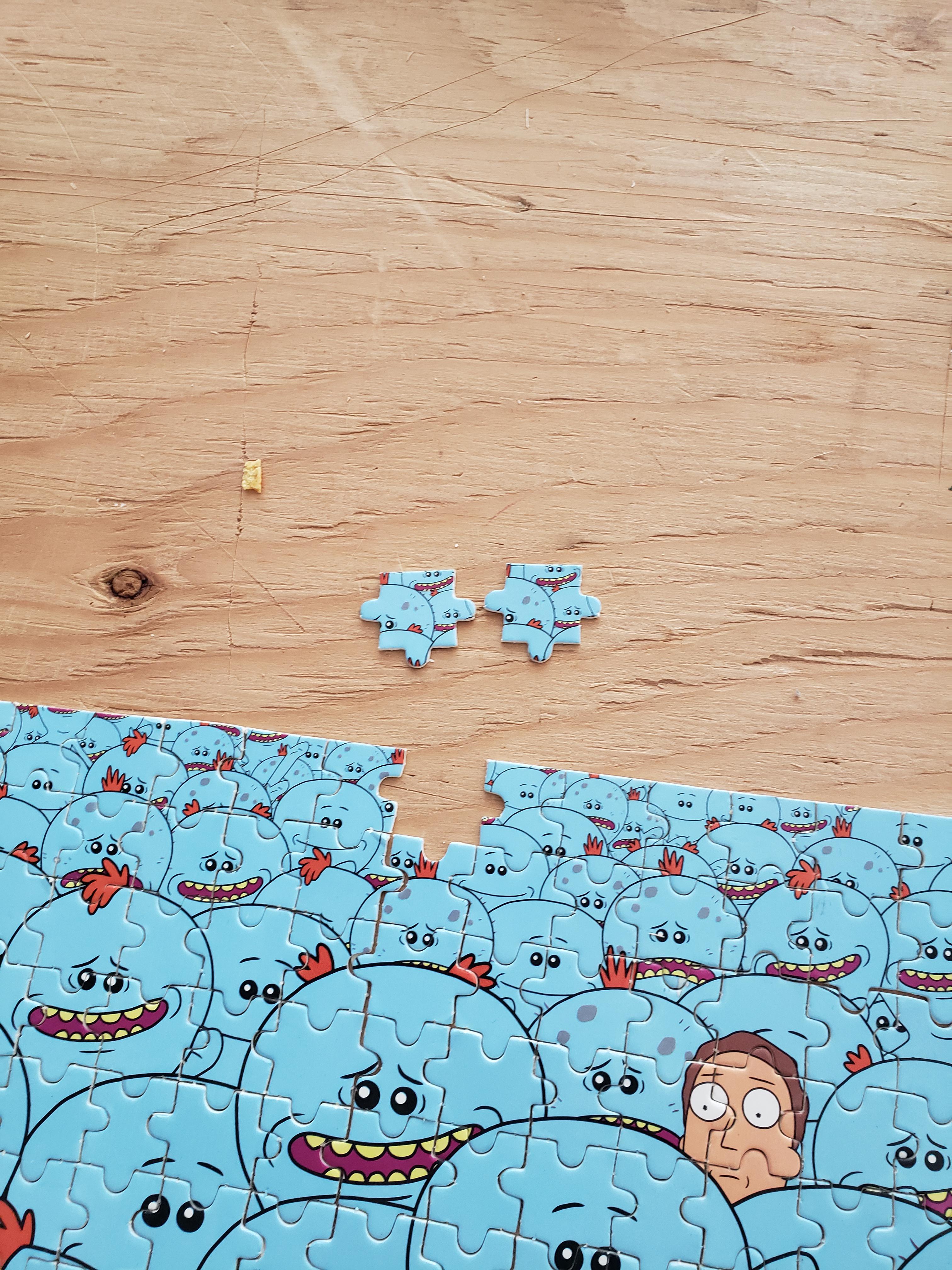 My Mr. Meseeks puzzle came with the correct number of pieces, but two ...