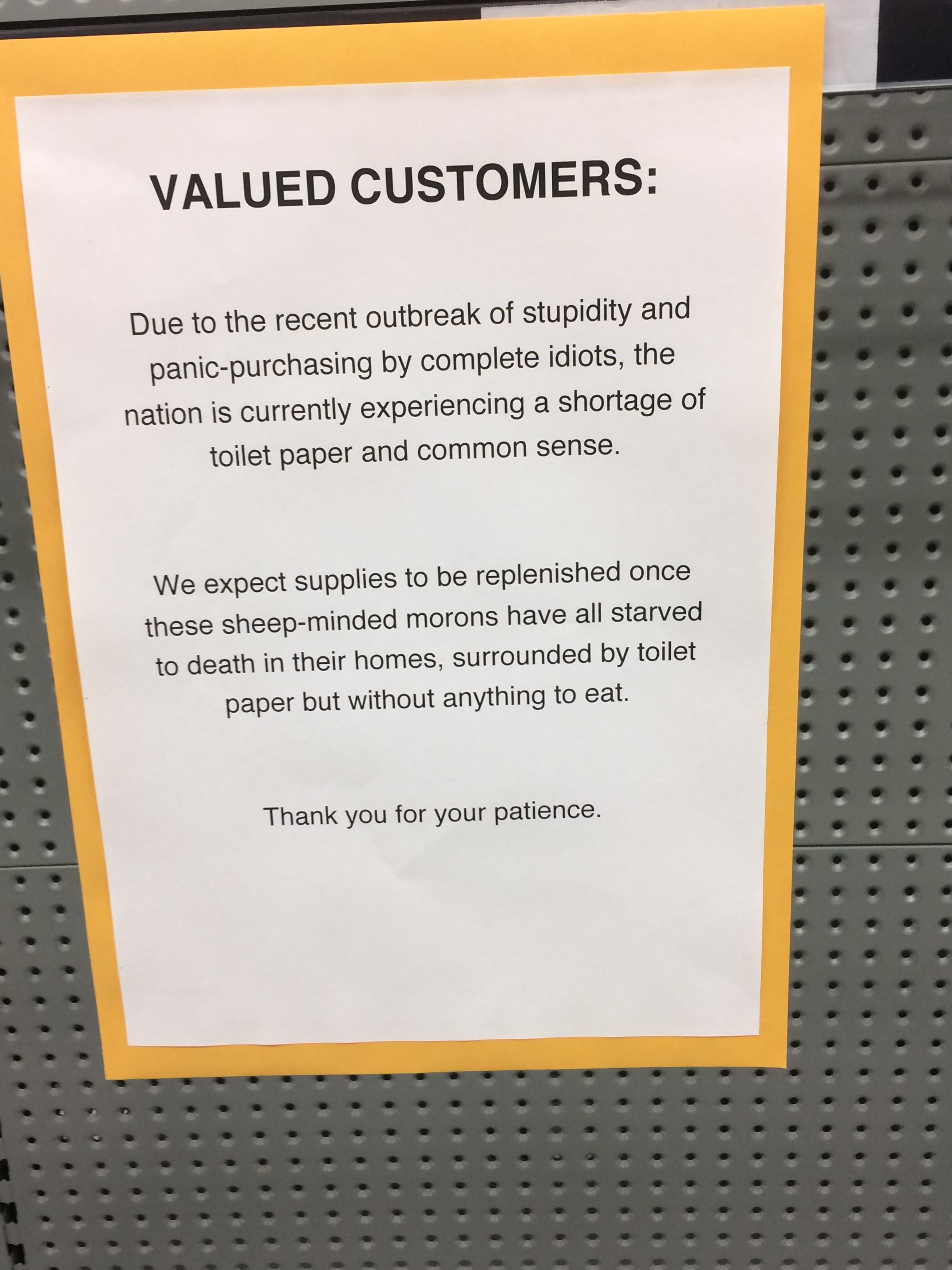 At Woolworths at the Brickworks | Toilet Paper Crisis | Know Your Meme