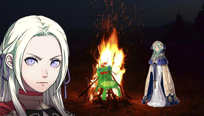 Rhea setting Froggy Chair on fire | Fire Emblem: Three Houses | Know ...