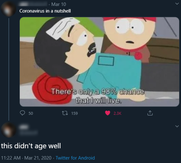 a tweet that made me laugh a bit | /r/CoronavirusMemes | COVID-19 ...