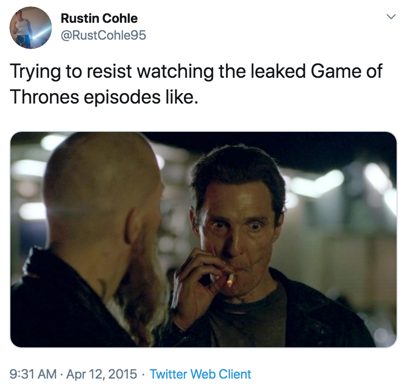 Trying to resist watching the leaked Game of Thrones episodes like ...