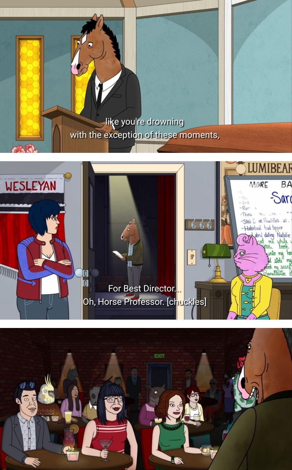 When Bojack is talking about his mother and how her preforming makes ...