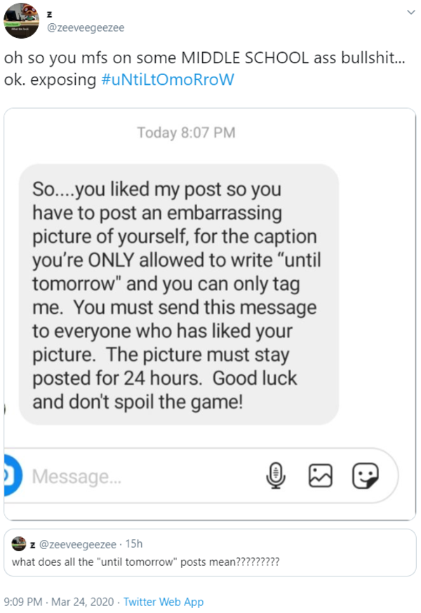 oh so you mfs on some MIDDLE SCHOOL ass bullshit | Until Tomorrow ...