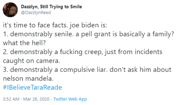 Facts | Tara Reade's Joe Biden Sexual Assault Allegations | Know Your Meme