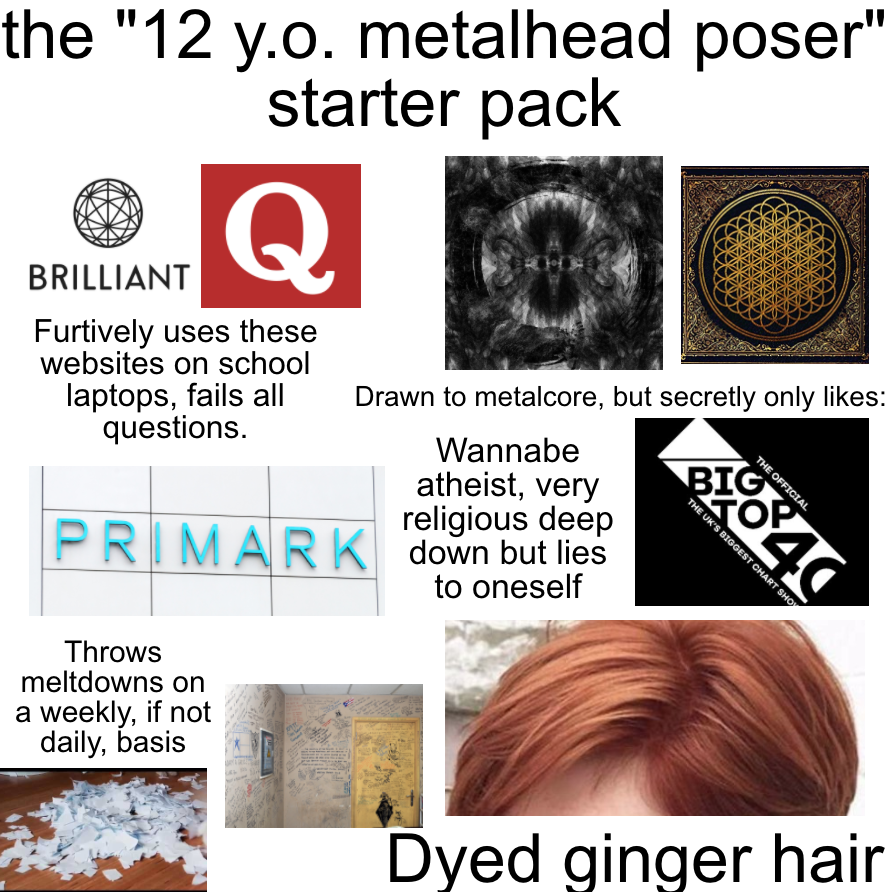 12-year-old metalhead poser starter pack. | /r/starterpacks | Starter ...