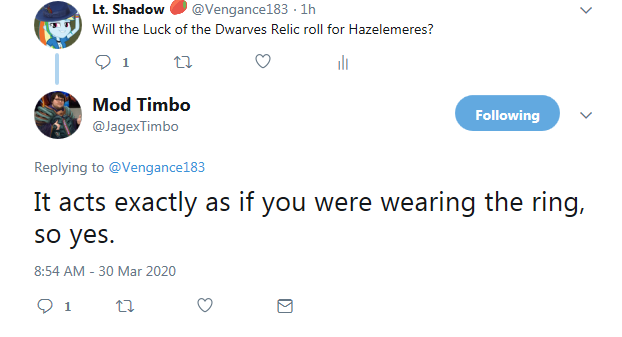 Timbo Says You Can Earn Hazelmere's Signet With The LOTD Relic. | /r ...