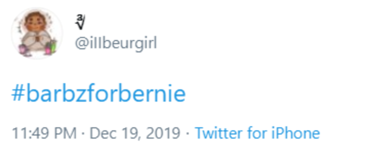 First | Barbz For Bernie | Know Your Meme