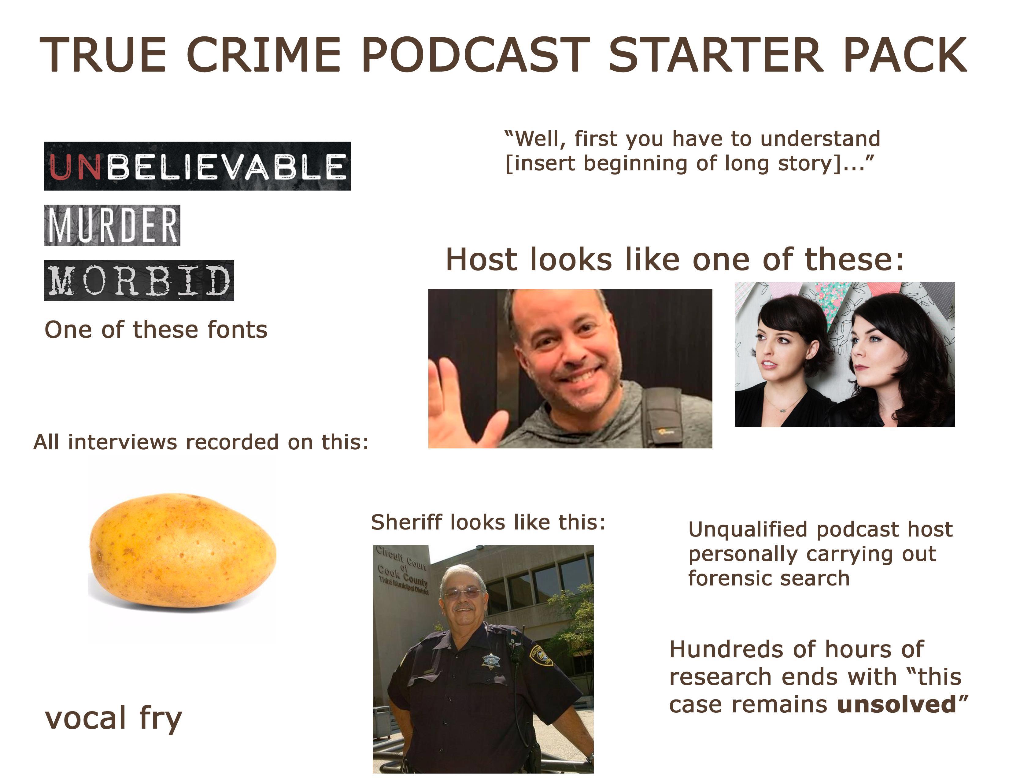 True Crime Podcast Starter Pack | /r/starterpacks | Starter Packs ...