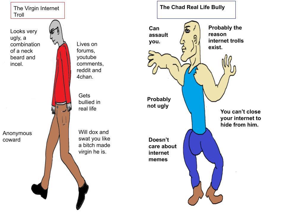Virgin Troll v. CHAD BULLY | Virgin vs. Chad | Know Your Meme